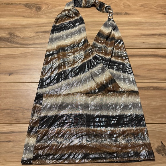 Dots | Tops | Womens Dots Medium Nwt Black Brown Silver Halter Top ...